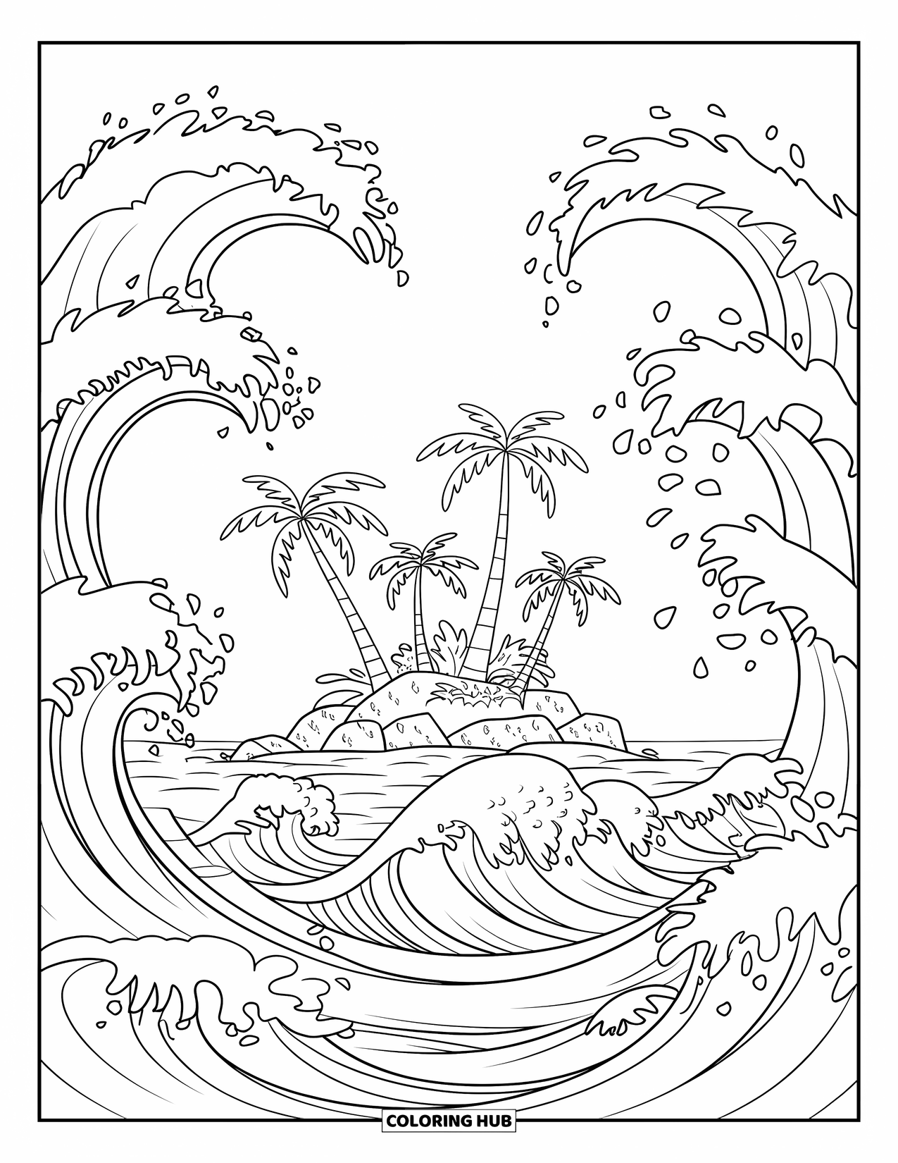 65+ Waves Coloring Pages for Kids & Adults (Free Printable PDFs)