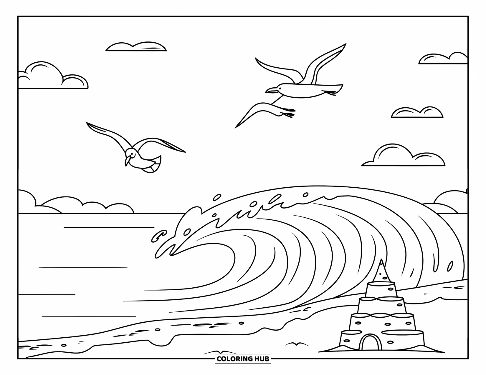 65+ Waves Coloring Pages for Kids & Adults (Free Printable PDFs)