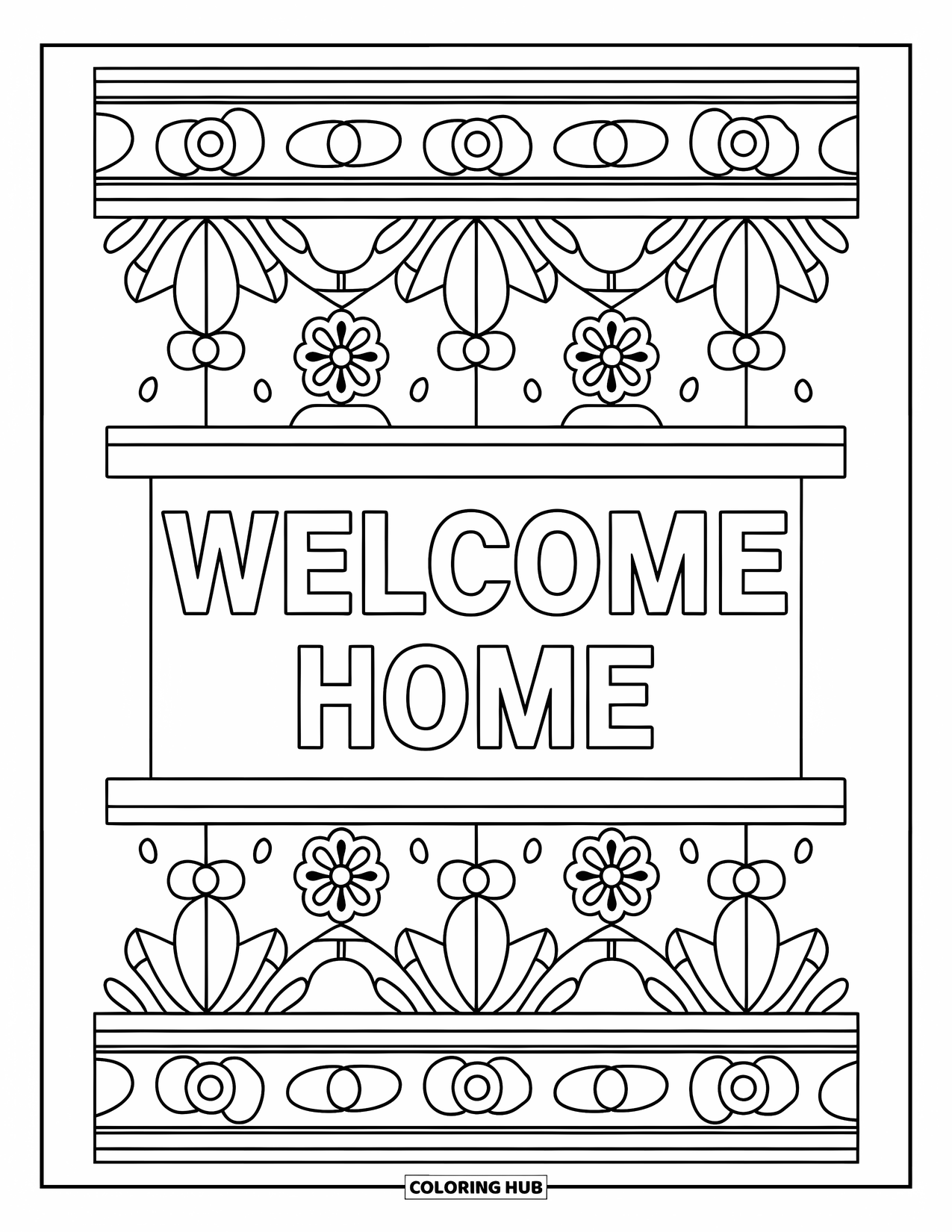 85+ Welcome Home Coloring Pages for Kids & Adults (Free Printable PDFs)