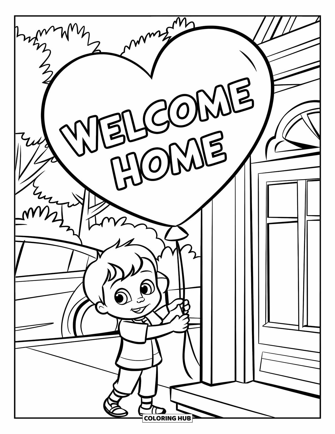 85+ Welcome Home Coloring Pages for Kids & Adults (Free Printable PDFs)