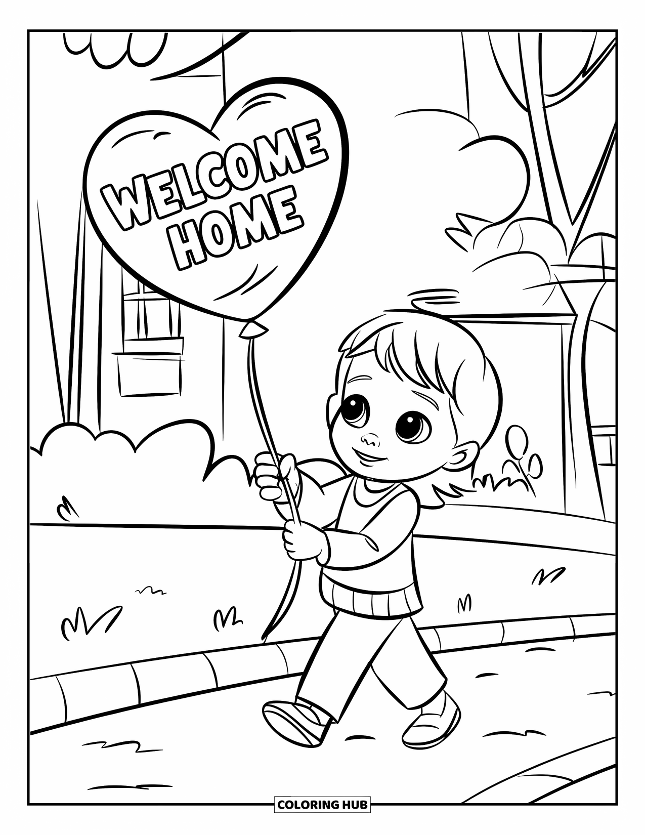 85+ Welcome Home Coloring Pages for Kids & Adults (Free Printable PDFs)
