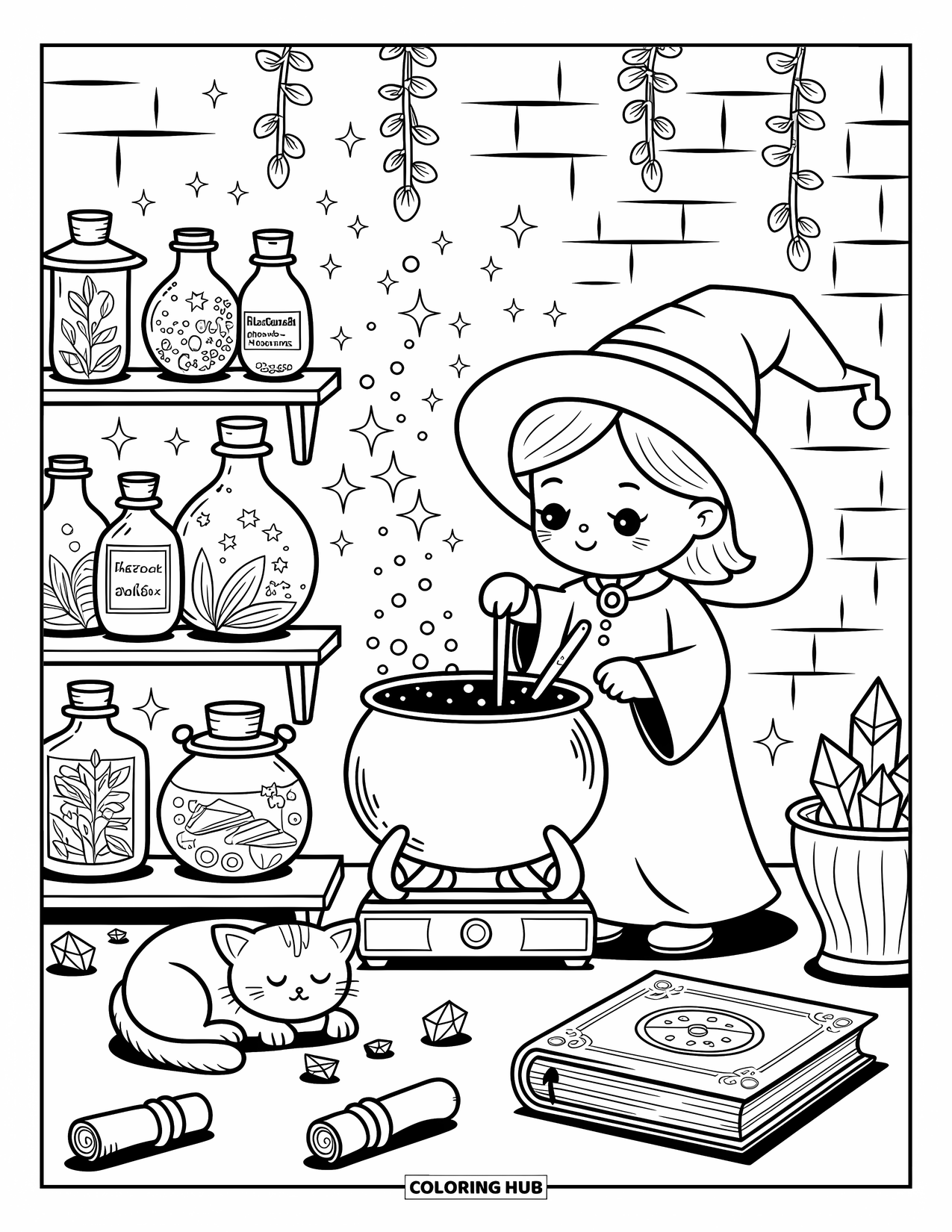 55+ Wizard Coloring Pages for Kids & Adults (Free Printable PDFs)