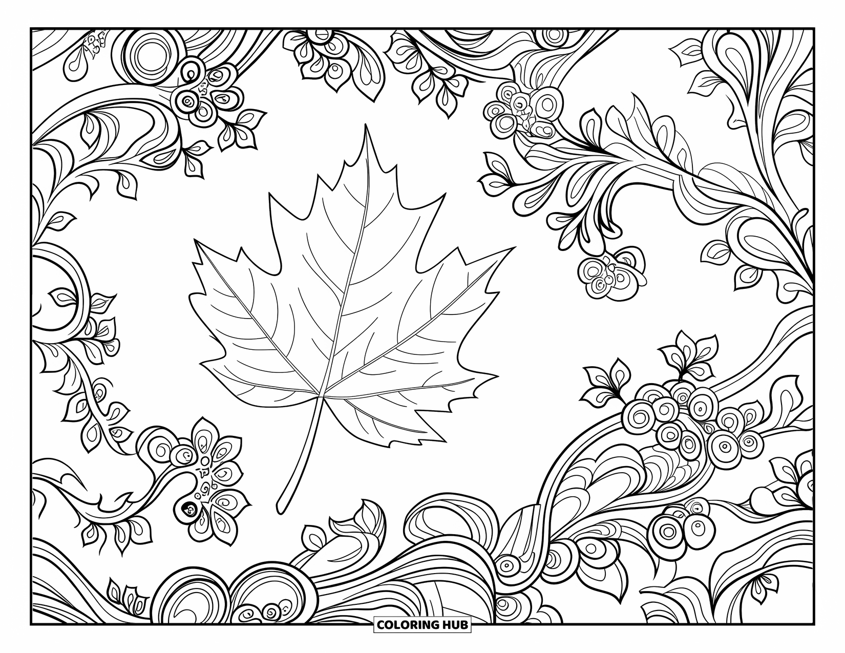 80+ Autumn Leaves Coloring Pages for Kids & Adults (Free)