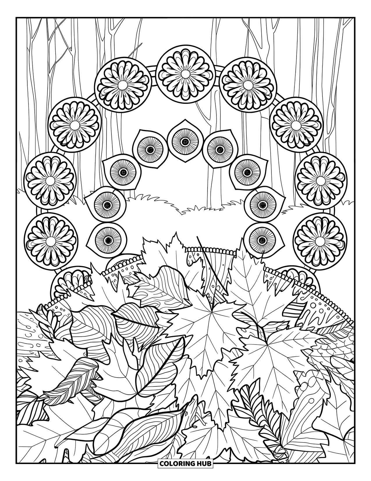 80+ Autumn Leaves Coloring Pages for Kids & Adults (Free)