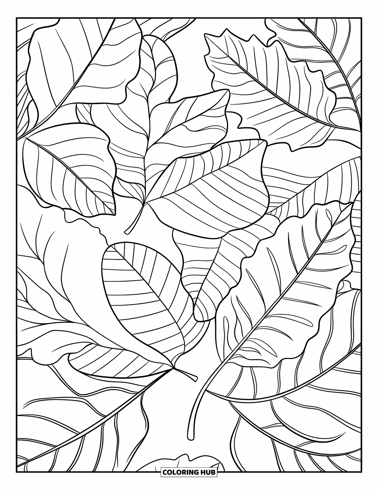 80+ Autumn Leaves Coloring Pages for Kids & Adults (Free Printable PDFs)