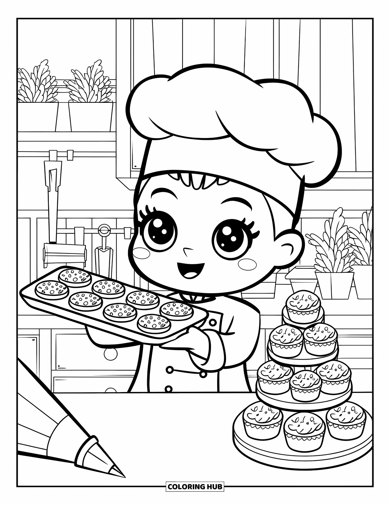 105+ Baking Coloring Pages for Kids & Adults (Free Printable PDFs)