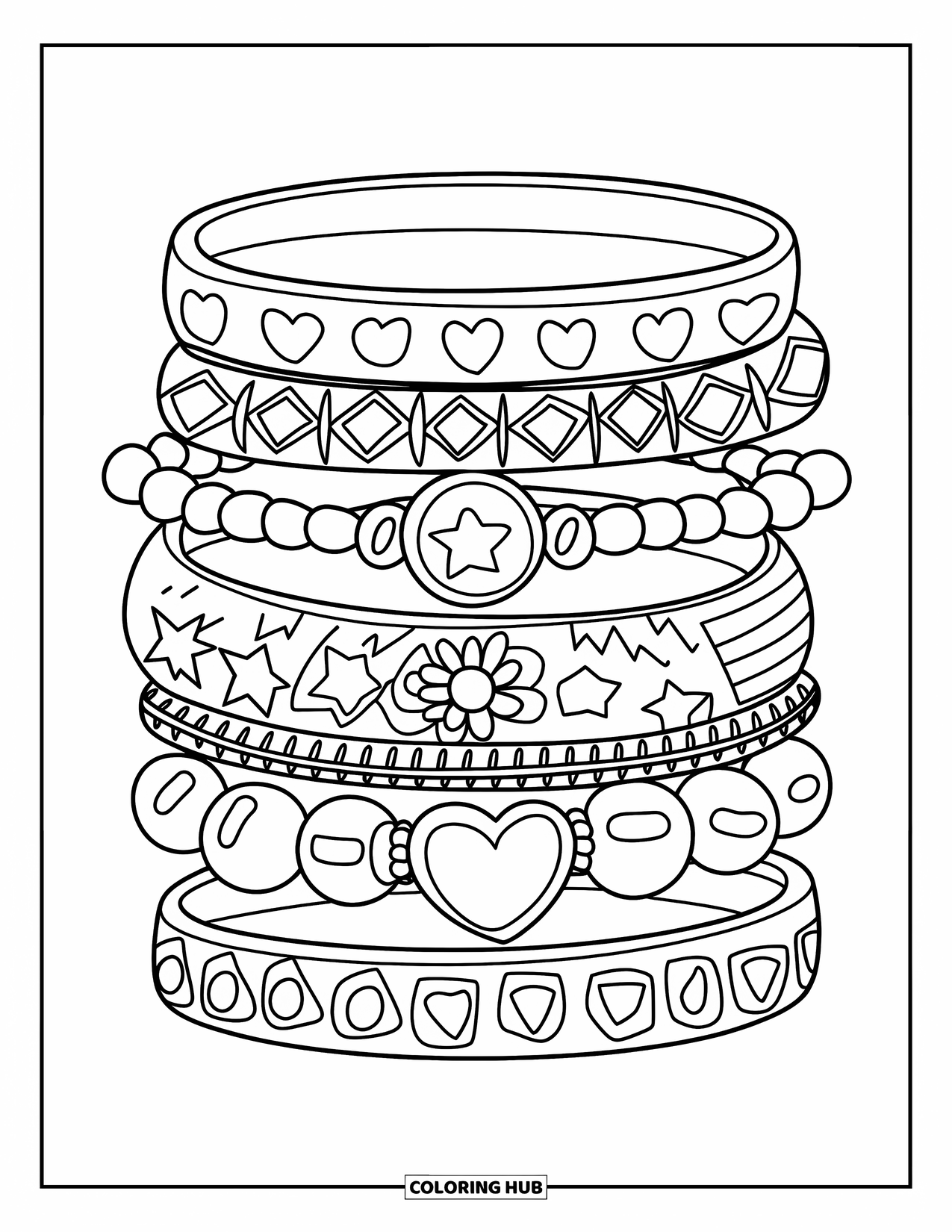 45+ Bracelet Coloring Pages for Kids & Adults (Free Printable PDFs)