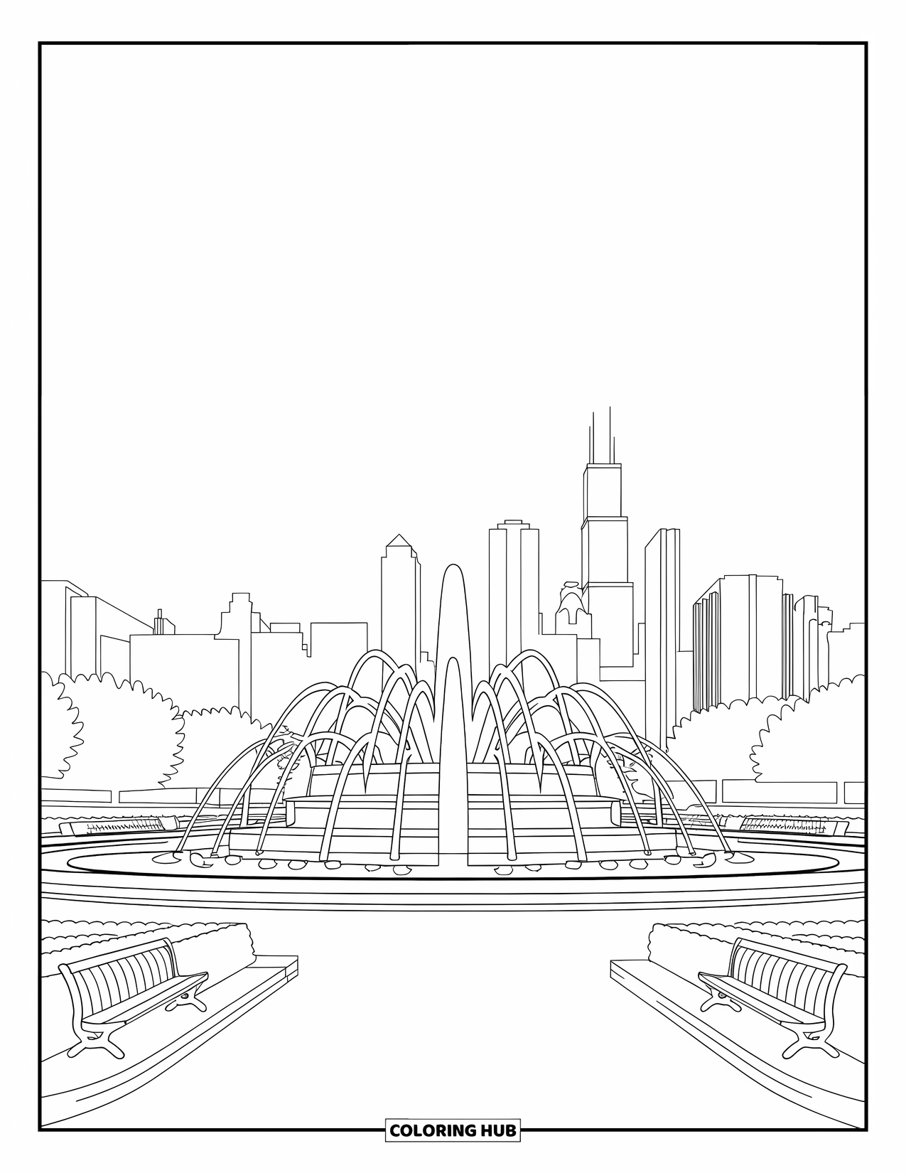 70+ Chicago Coloring Pages for Kids & Adults (Free Printable PDFs)