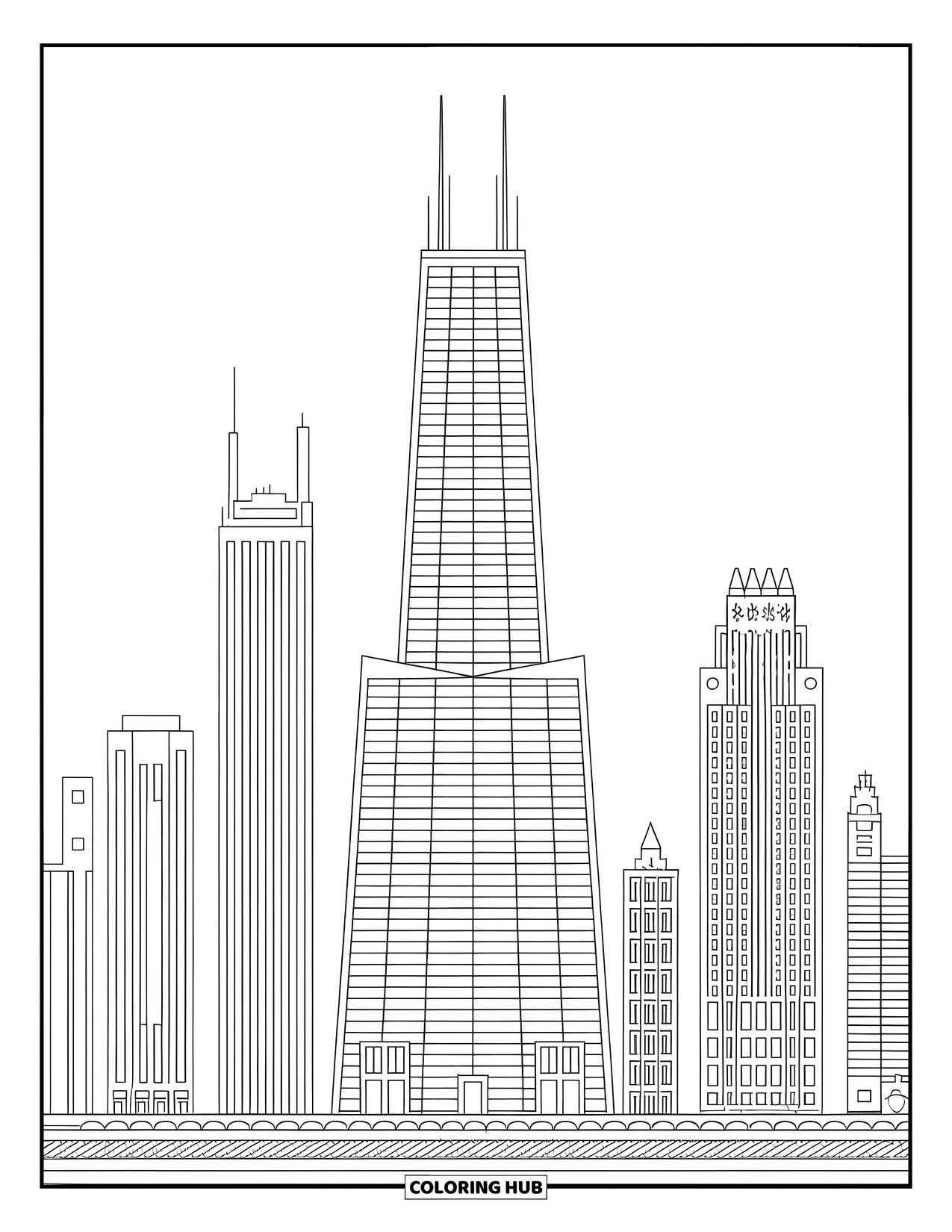 70+ Chicago Coloring Pages for Kids & Adults (Free Printable PDFs)