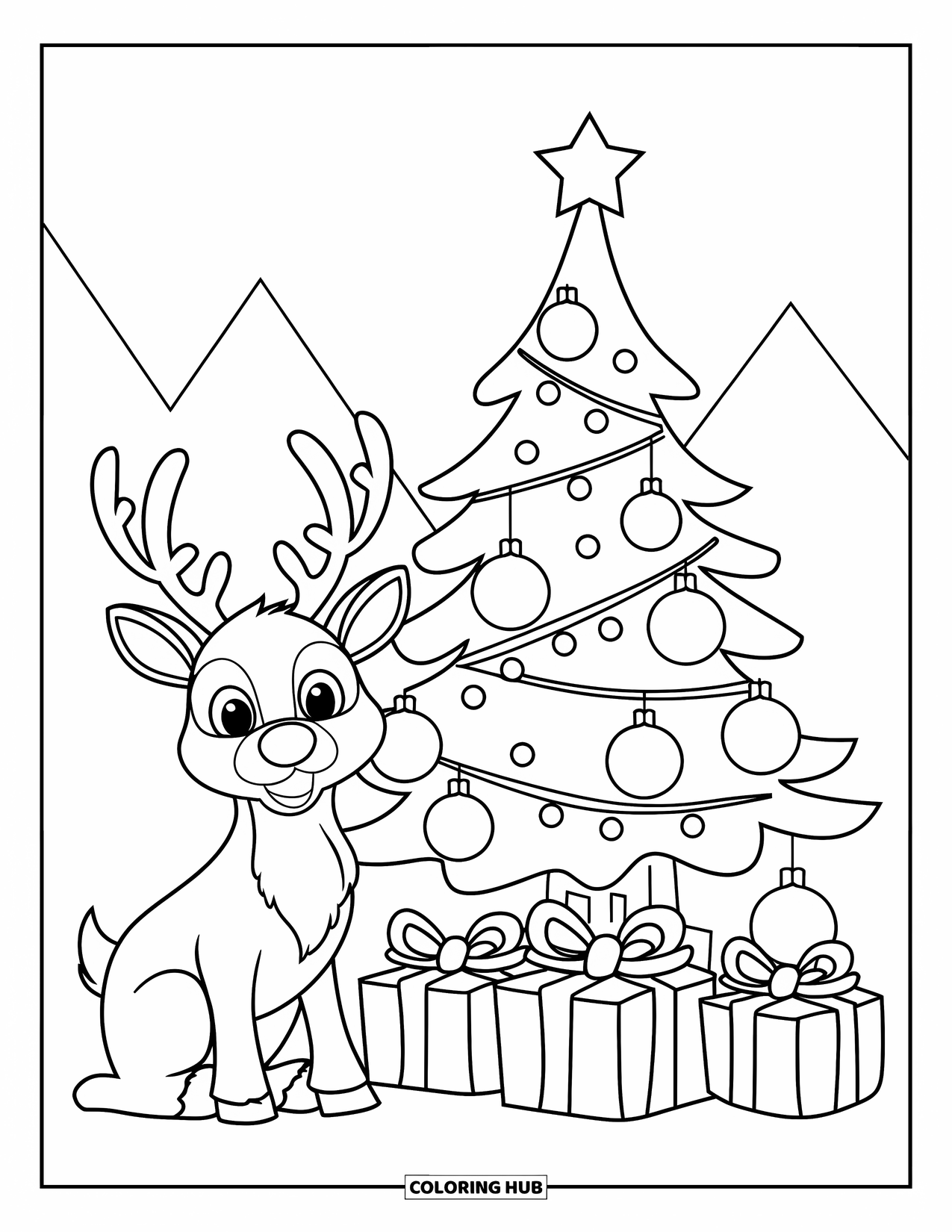 115+ Christmas Animal Coloring Pages for Kids & Adults (Free Printable ...