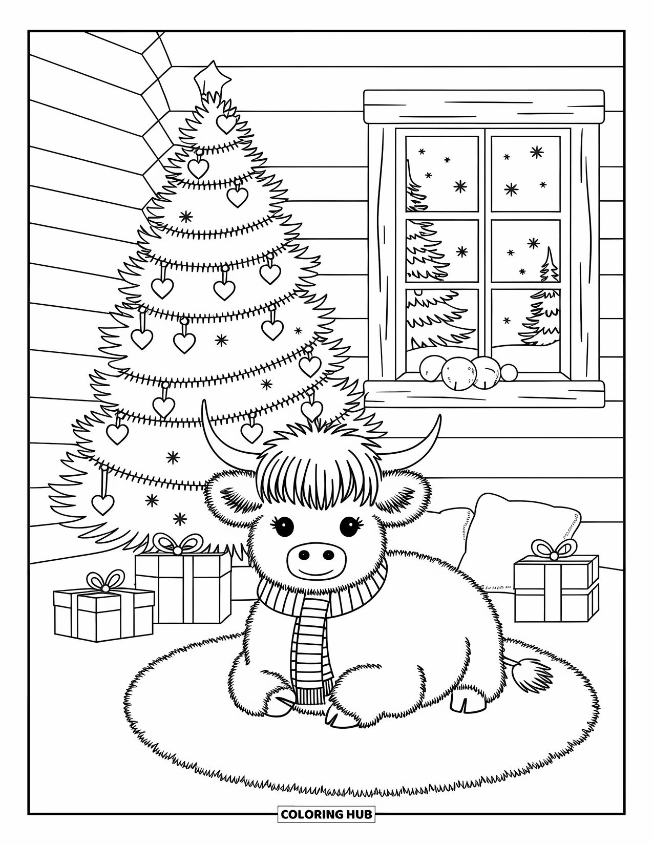 110+ Christmas Cow Coloring Pages for Kids & Adults (Free Printable PDFs)