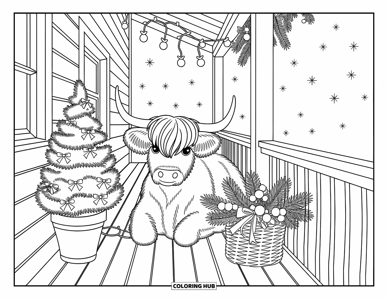 110+ Christmas Cow Coloring Pages for Kids & Adults (Free Printable PDFs)