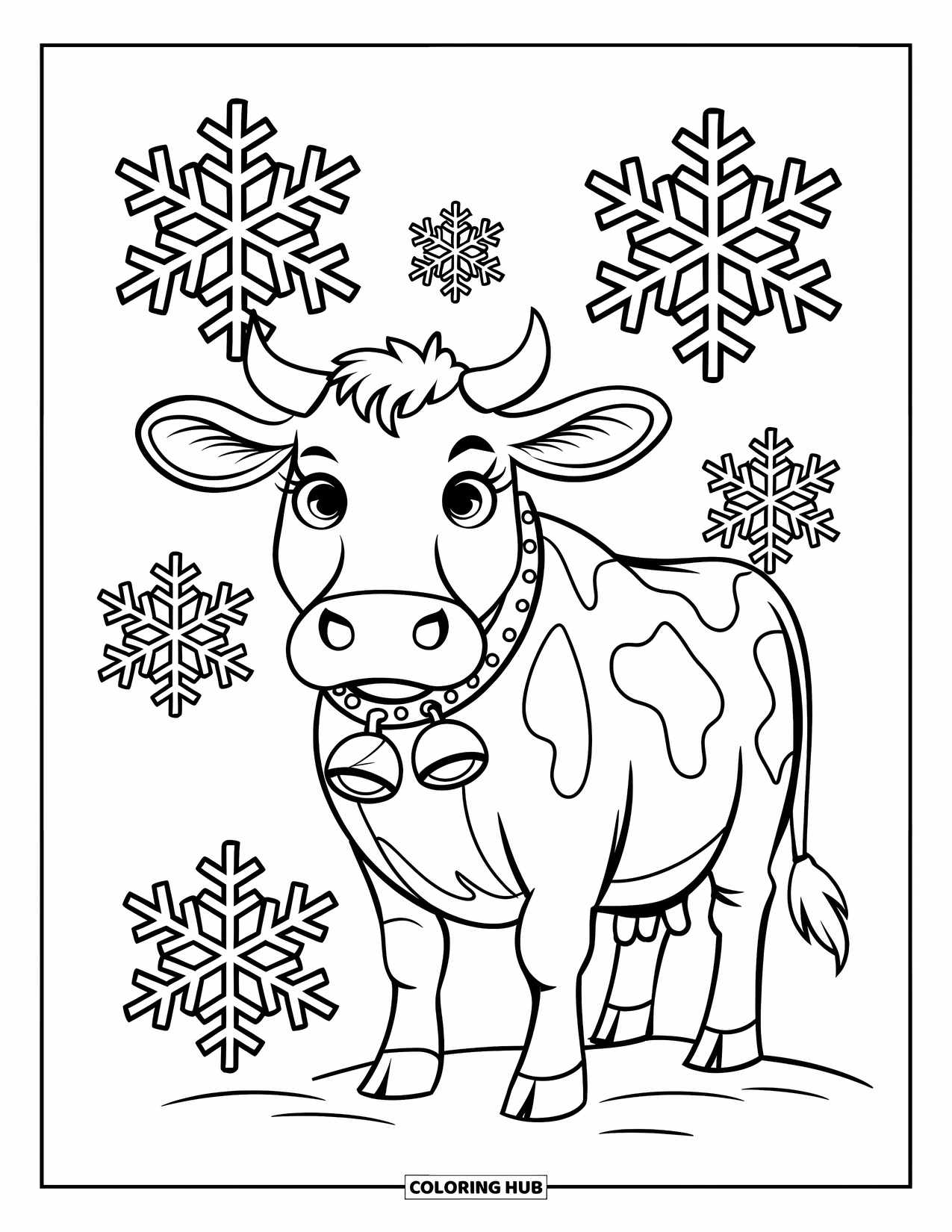 110+ Christmas Cow Coloring Pages for Kids & Adults (Free Printable PDFs)