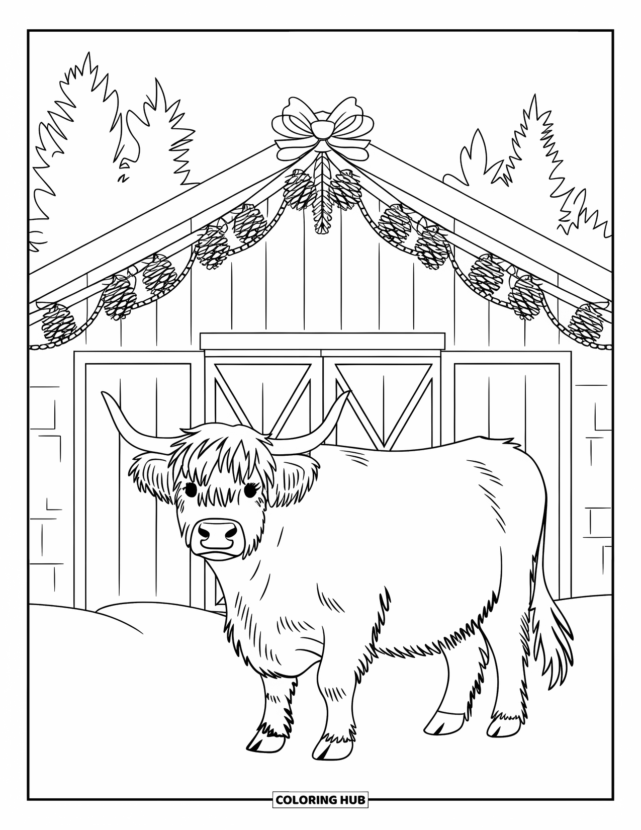110+ Christmas Cow Coloring Pages for Kids & Adults (Free Printable PDFs)