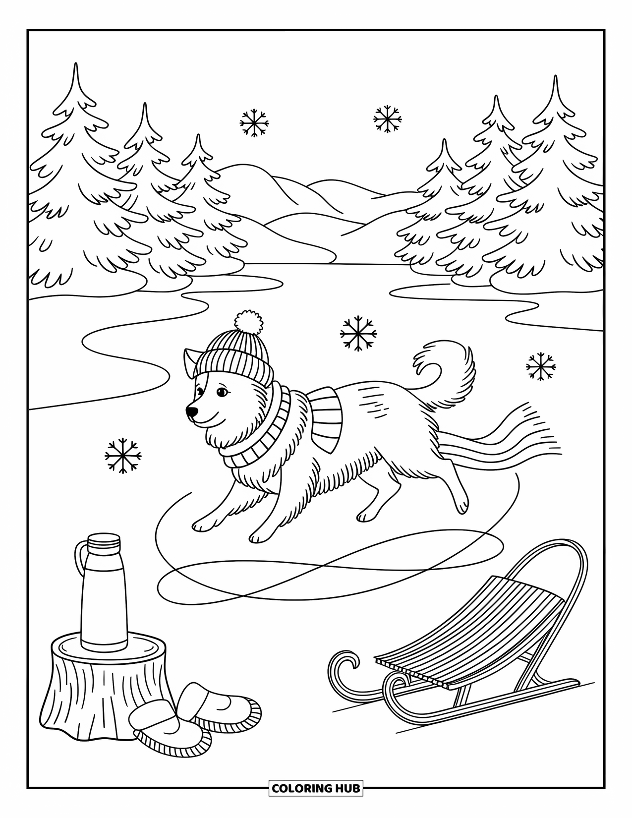105+ Christmas Dog Coloring Pages for Kids & Adults (Free Printable PDFs)