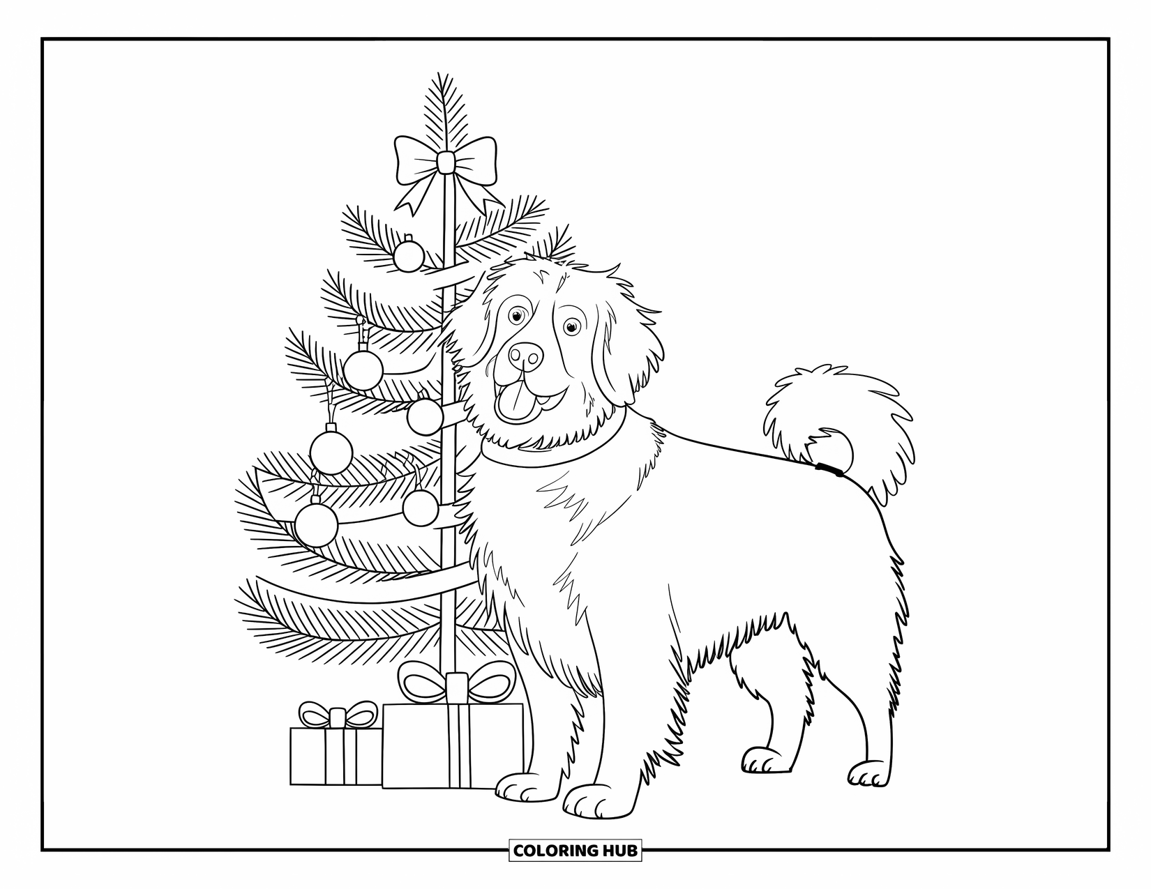 105+ Christmas Dog Coloring Pages for Kids & Adults (Free)