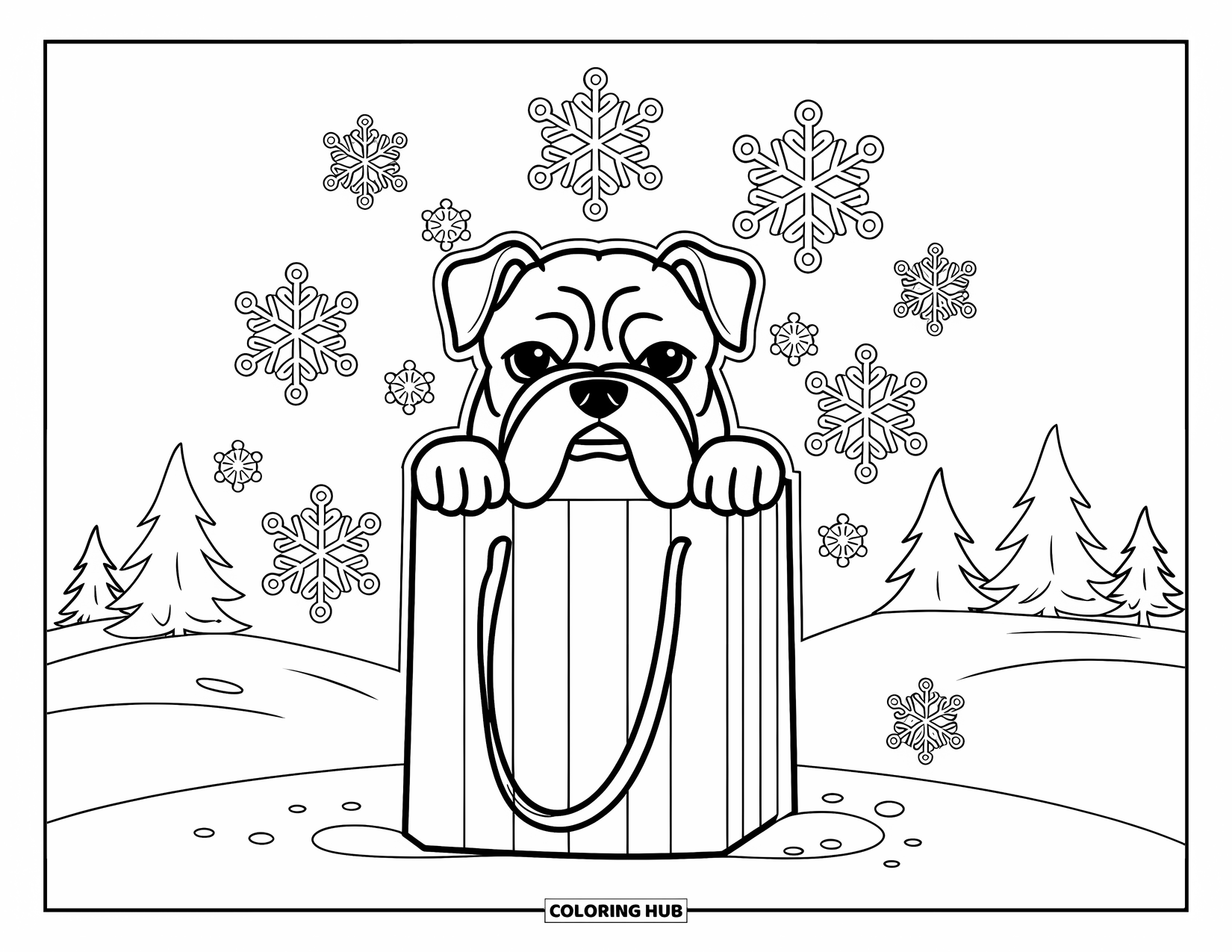 105+ Christmas Dog Coloring Pages for Kids & Adults (Free Printable PDFs)