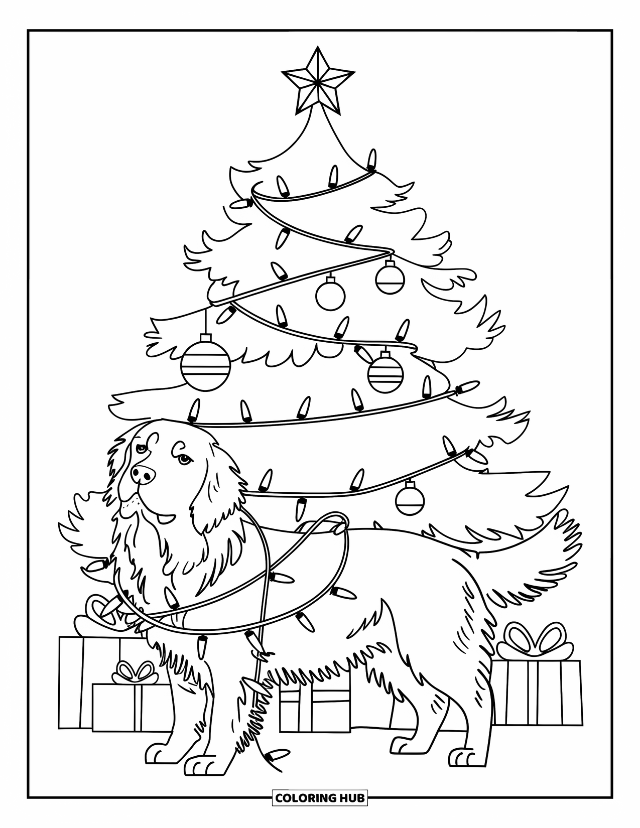 105+ Christmas Dog Coloring Pages for Kids & Adults (Free Printable PDFs)