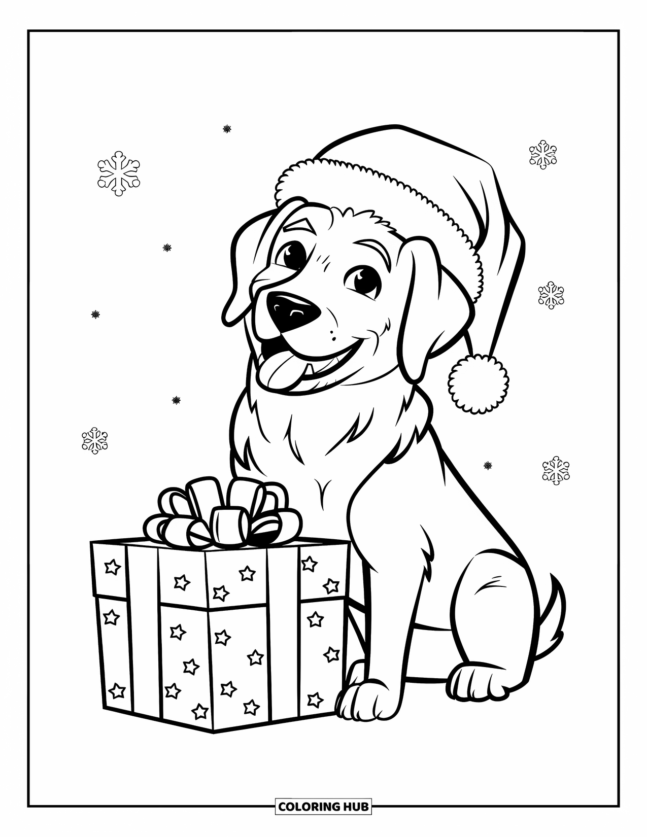105+ Christmas Dog Coloring Pages for Kids & Adults (Free Printable PDFs)