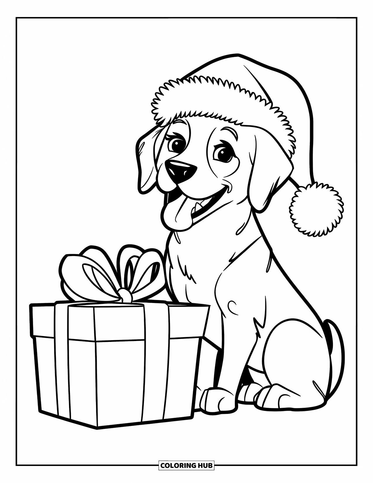 105+ Christmas Dog Coloring Pages for Kids & Adults (Free Printable PDFs)