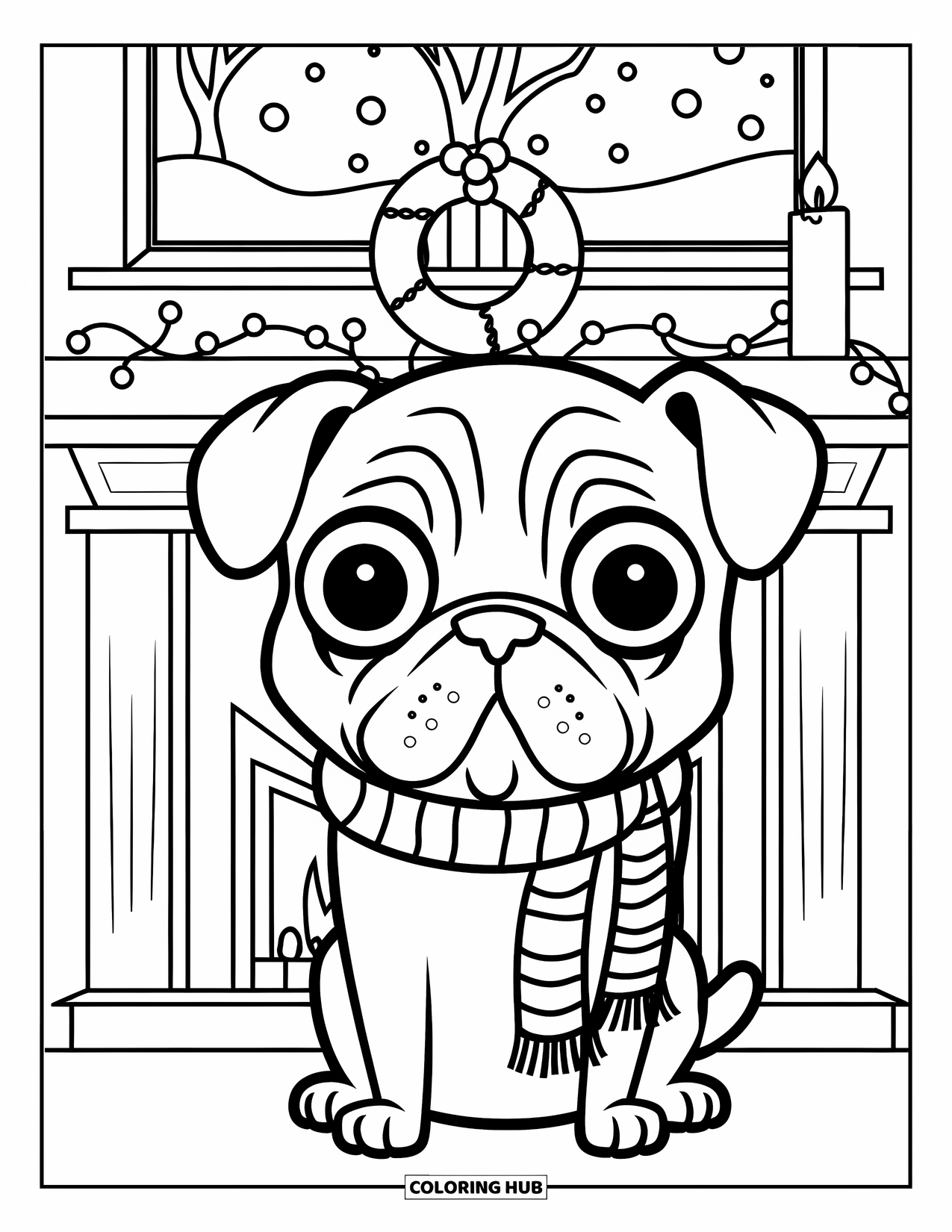 105+ Christmas Dog Coloring Pages for Kids & Adults (Free Printable PDFs)