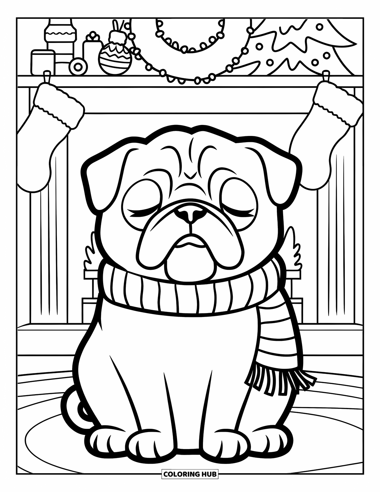 105+ Christmas Dog Coloring Pages for Kids & Adults (Free Printable PDFs)