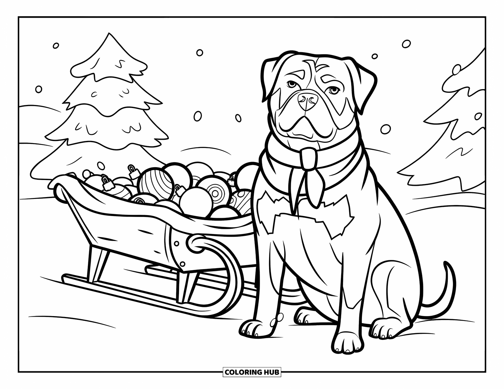 105+ Christmas Dog Coloring Pages for Kids & Adults (Free)