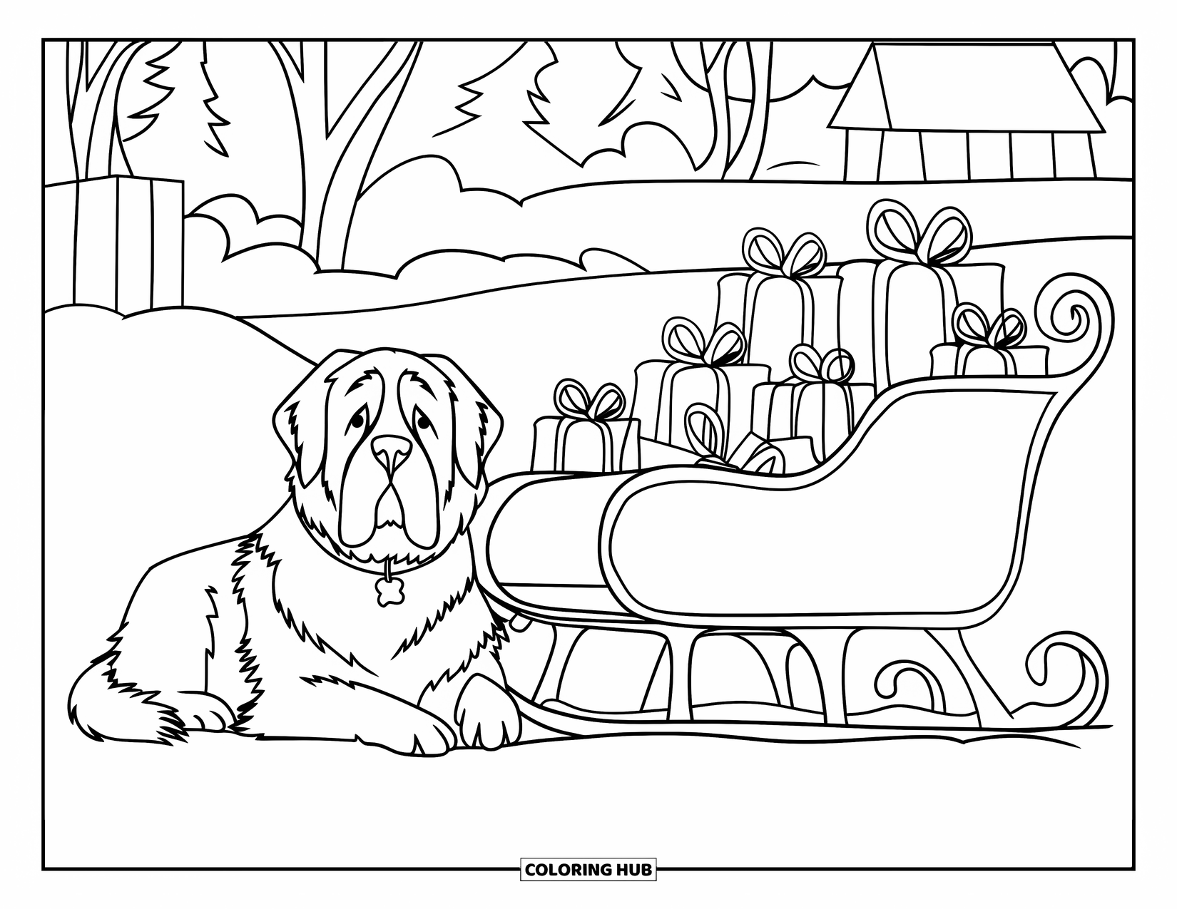105+ Christmas Dog Coloring Pages for Kids & Adults (Free Printable PDFs)