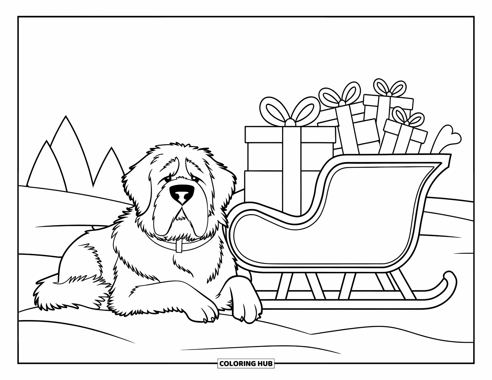 105+ Christmas Dog Coloring Pages for Kids & Adults (Free Printable PDFs)
