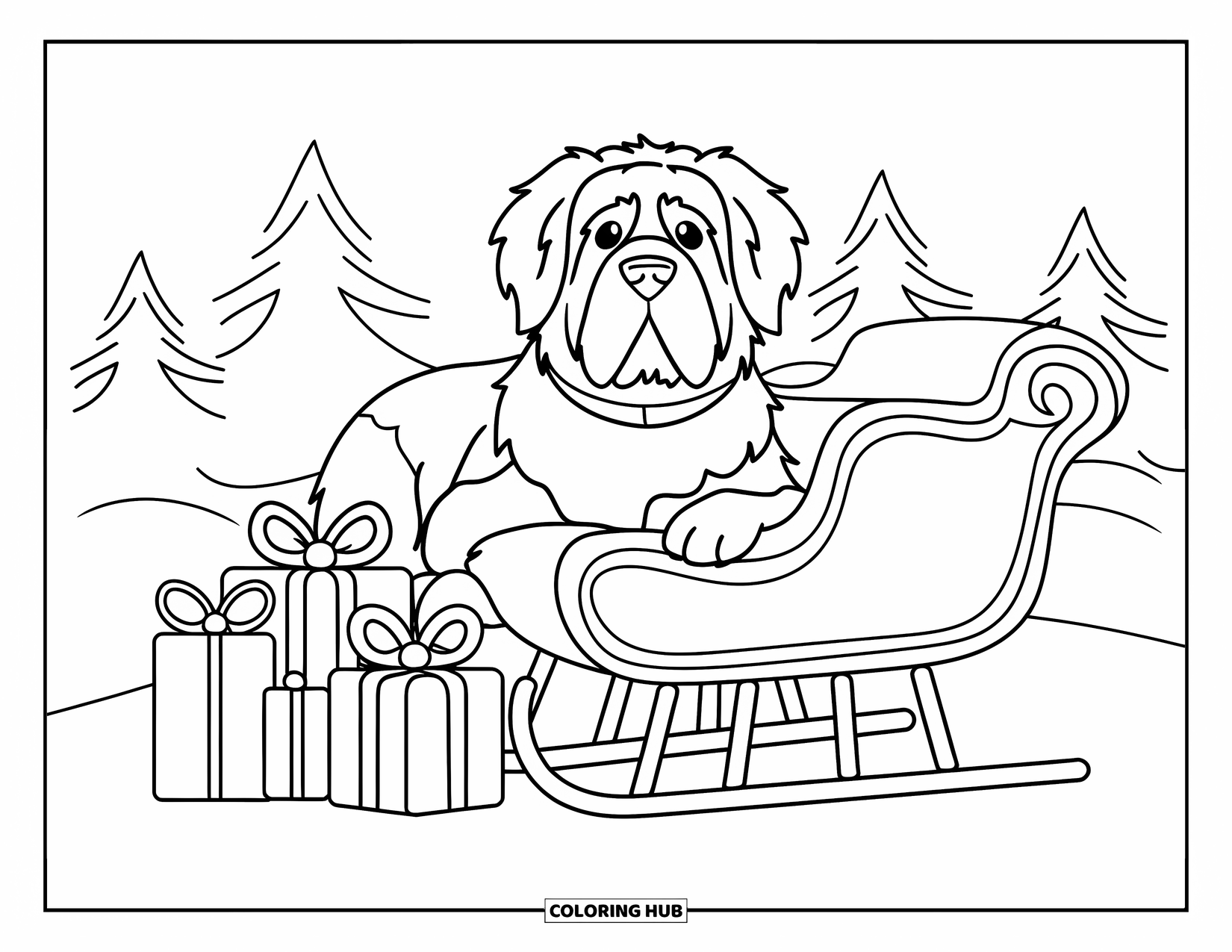 105+ Christmas Dog Coloring Pages for Kids & Adults (Free Printable PDFs)