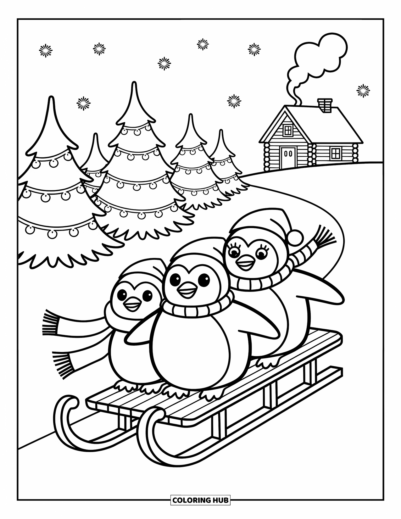 110+ Christmas Penguin Coloring Pages for Kids & Adults (Free Printable ...