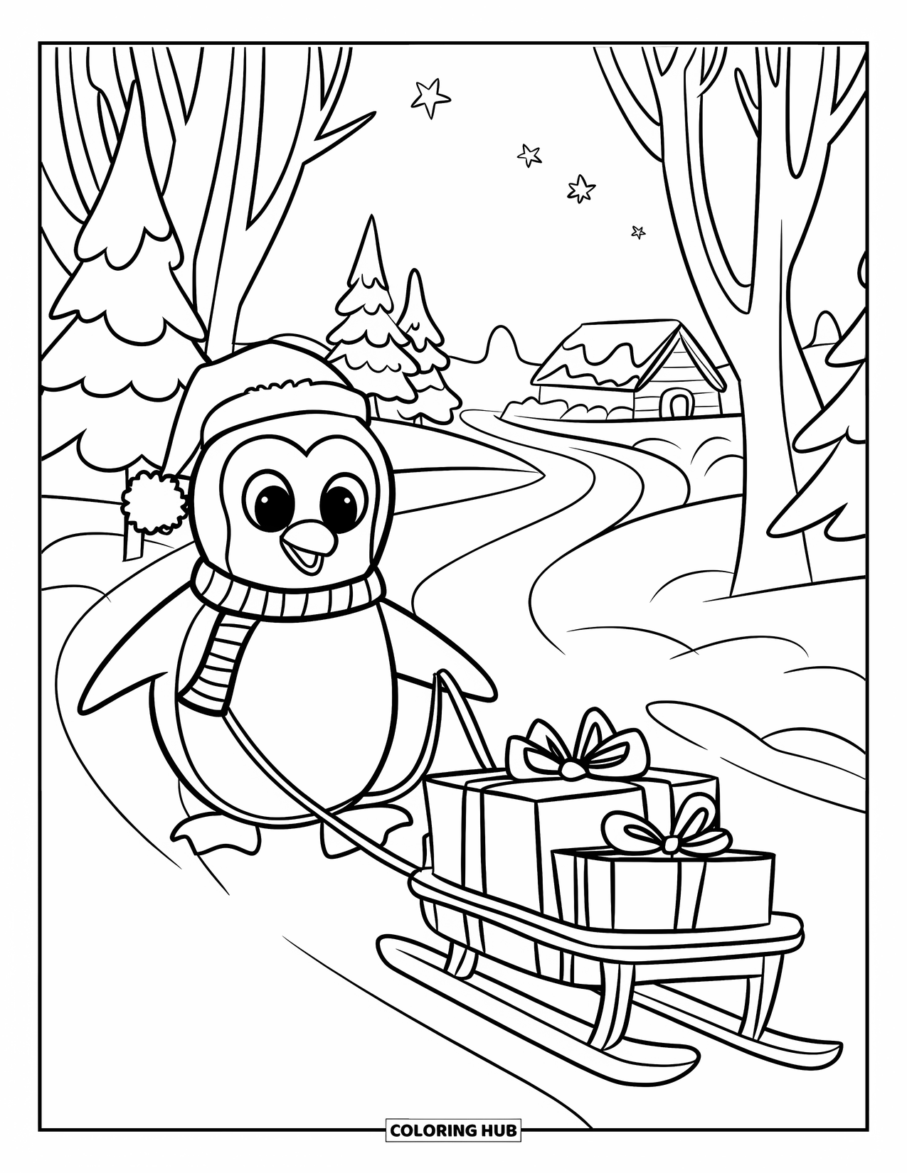 110+ Christmas Penguin Coloring Pages for Kids & Adults (Free Printable ...
