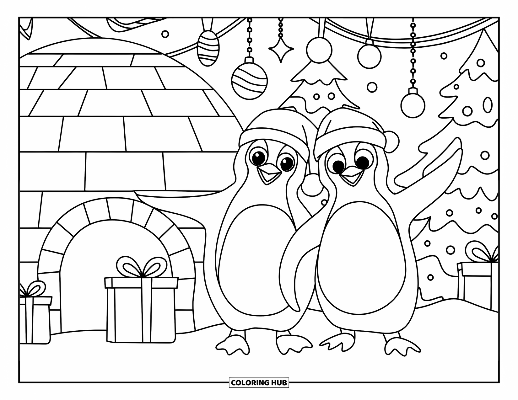 110+ Christmas Penguin Coloring Pages for Kids & Adults (Free Printable ...