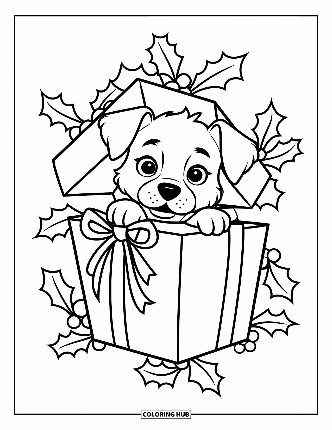 95+ Christmas Puppy Coloring Pages for Kids & Adults (Free)