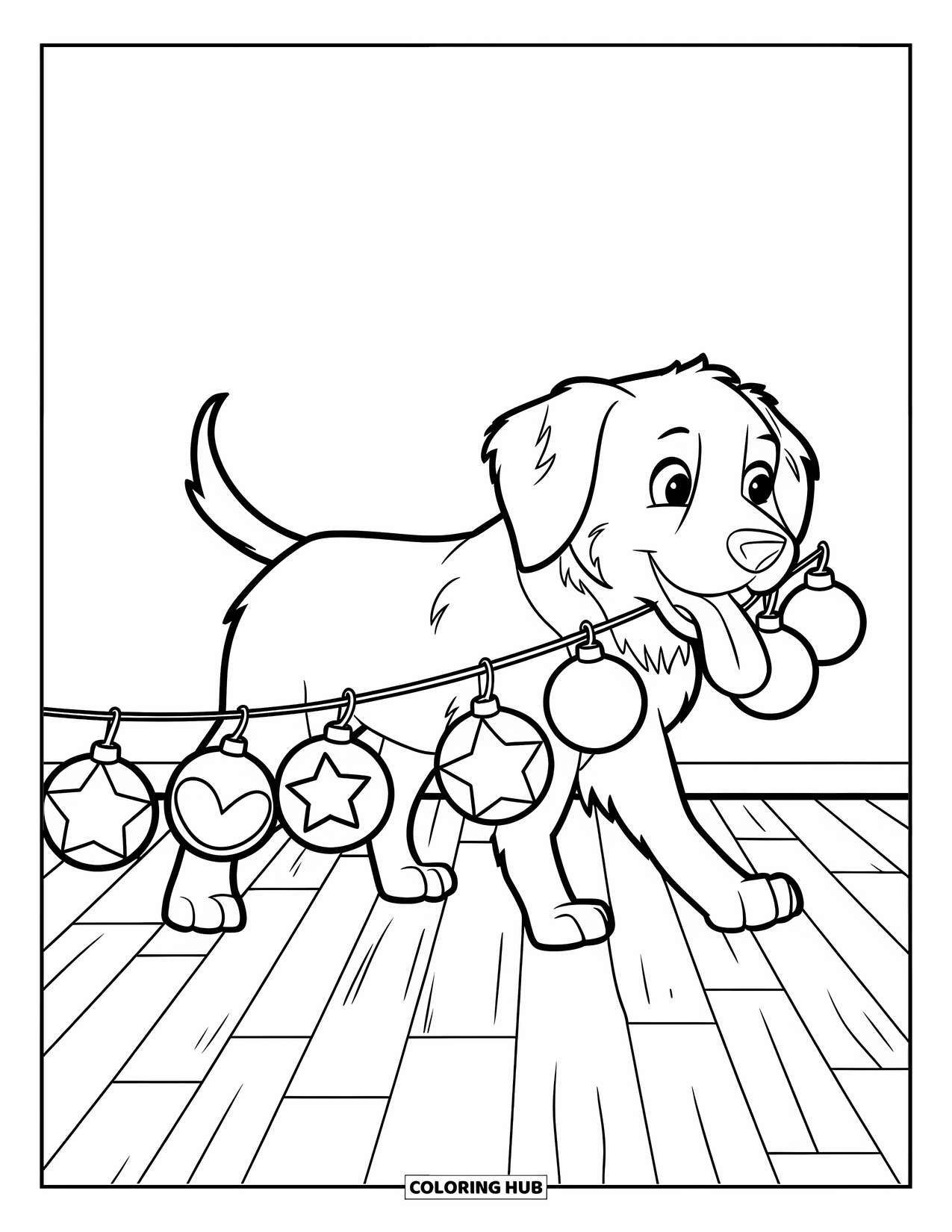 95+ Christmas Puppy Coloring Pages for Kids & Adults (Free Printable PDFs)