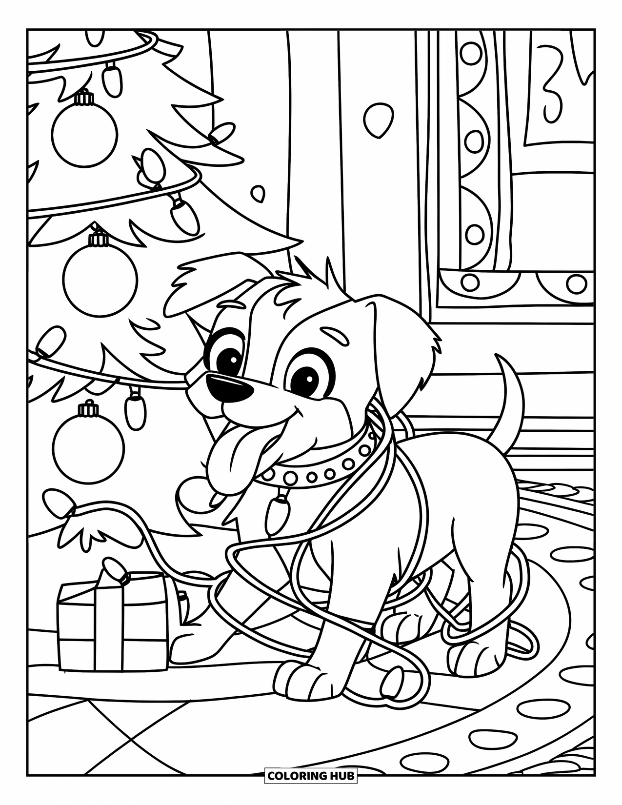 95+ Christmas Puppy Coloring Pages for Kids & Adults (Free Printable PDFs)