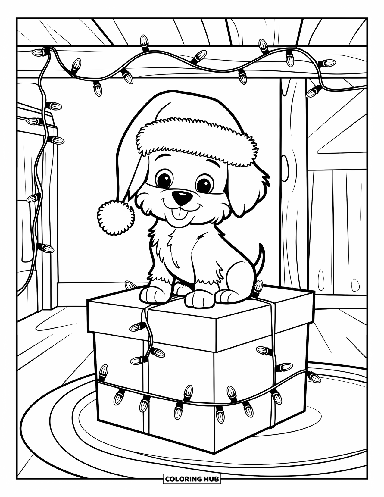 95+ Christmas Puppy Coloring Pages for Kids & Adults (Free Printable PDFs)