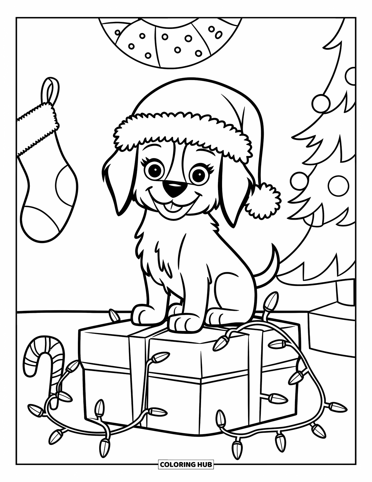 95+ Christmas Puppy Coloring Pages for Kids & Adults (Free Printable PDFs)