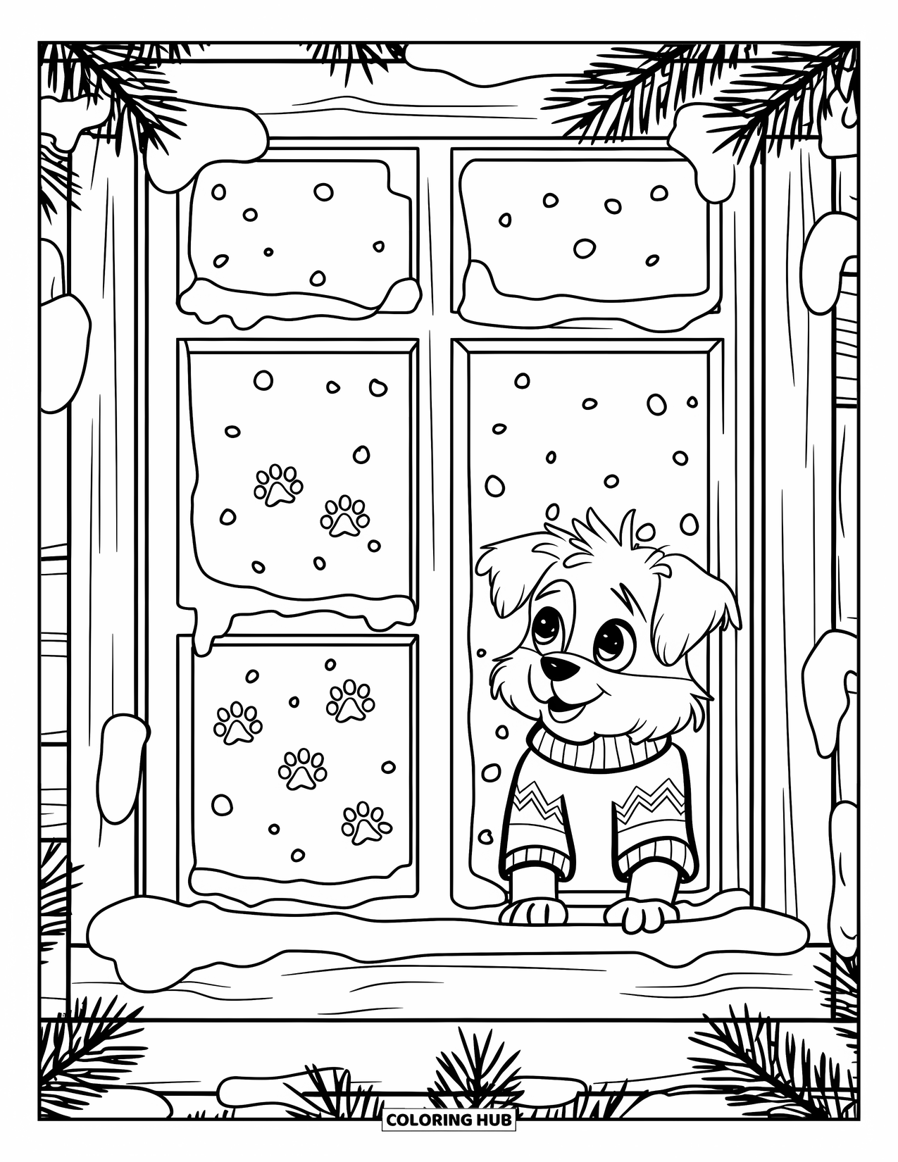 95+ Christmas Puppy Coloring Pages for Kids & Adults (Free Printable PDFs)