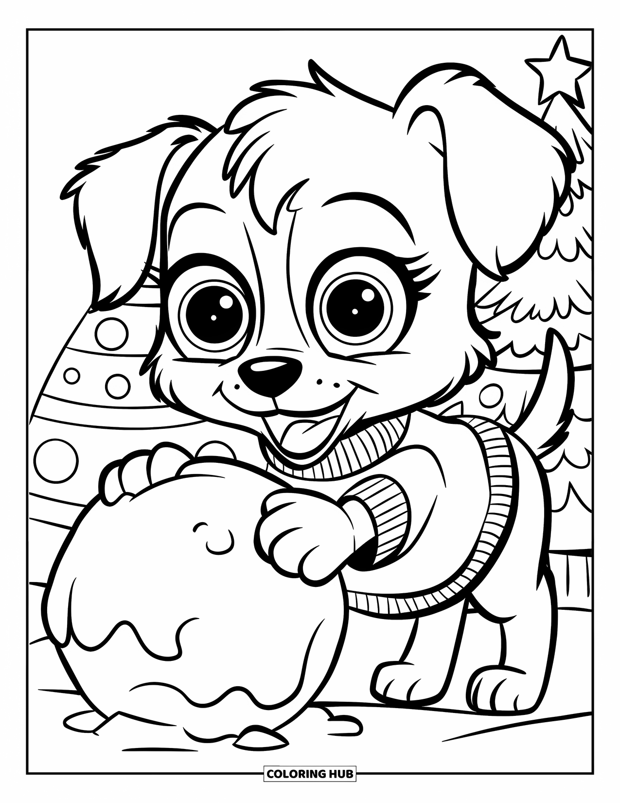 95+ Christmas Puppy Coloring Pages for Kids & Adults (Free Printable PDFs)