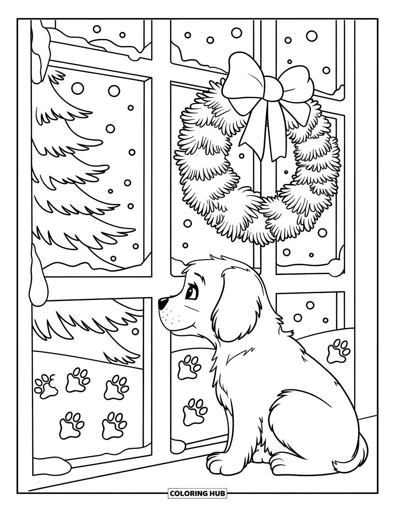 95+ Christmas Puppy Coloring Pages for Kids & Adults (Free Printable PDFs)