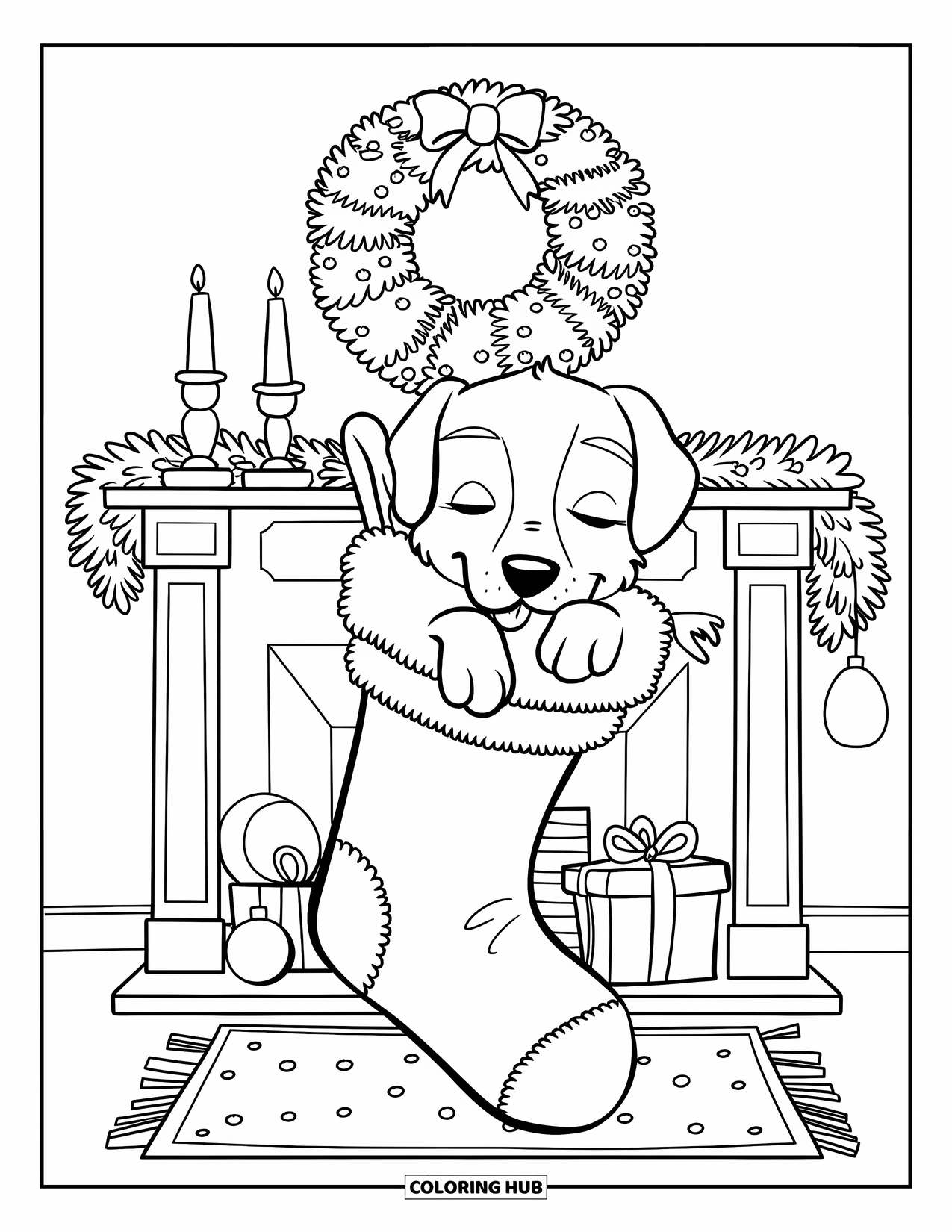 95+ Christmas Puppy Coloring Pages for Kids & Adults (Free)