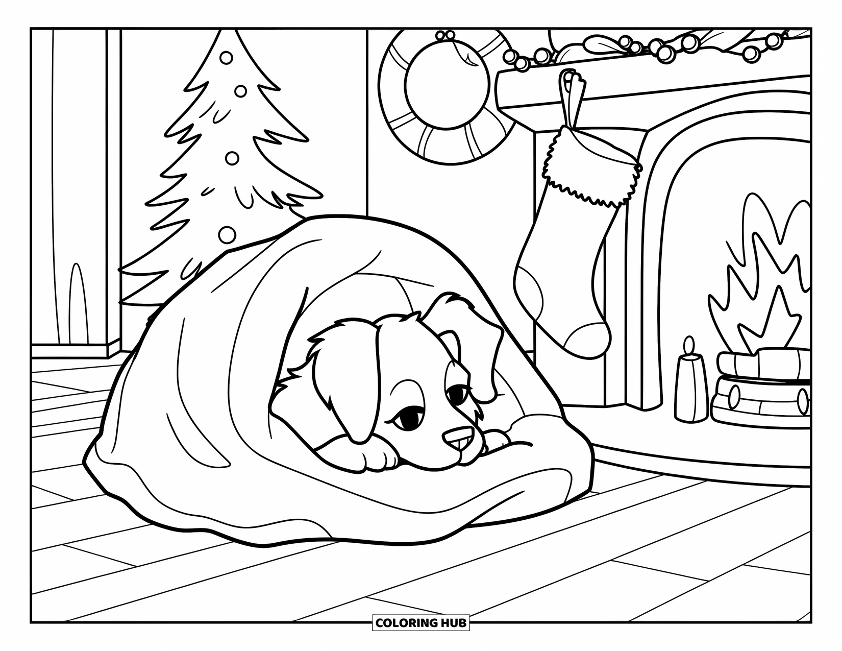 95+ Christmas Puppy Coloring Pages for Kids & Adults (Free Printable PDFs)