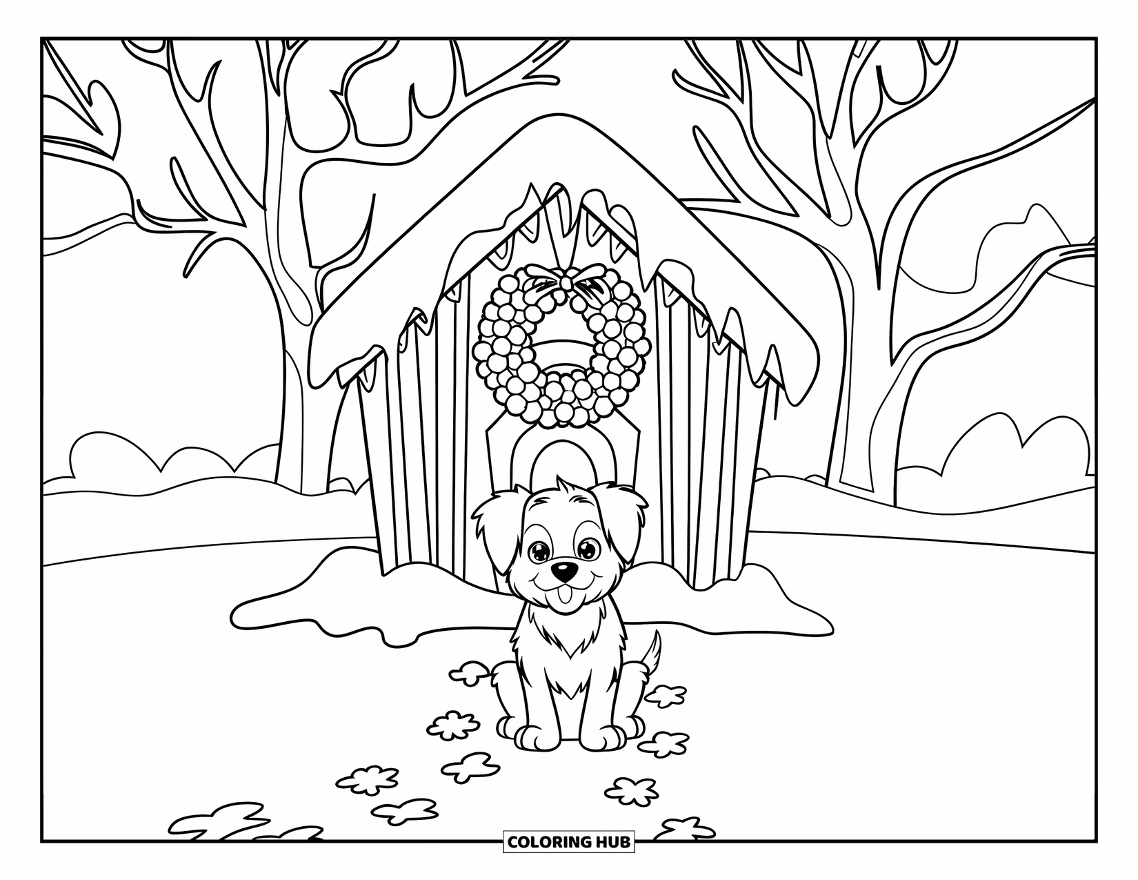 95+ Christmas Puppy Coloring Pages for Kids & Adults (Free)