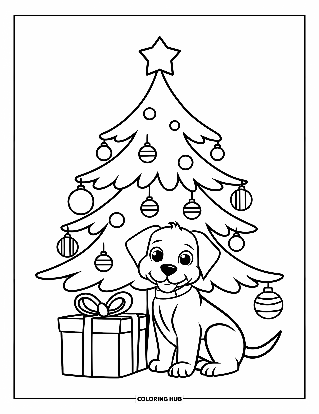 95+ Christmas Puppy Coloring Pages for Kids & Adults (Free Printable PDFs)