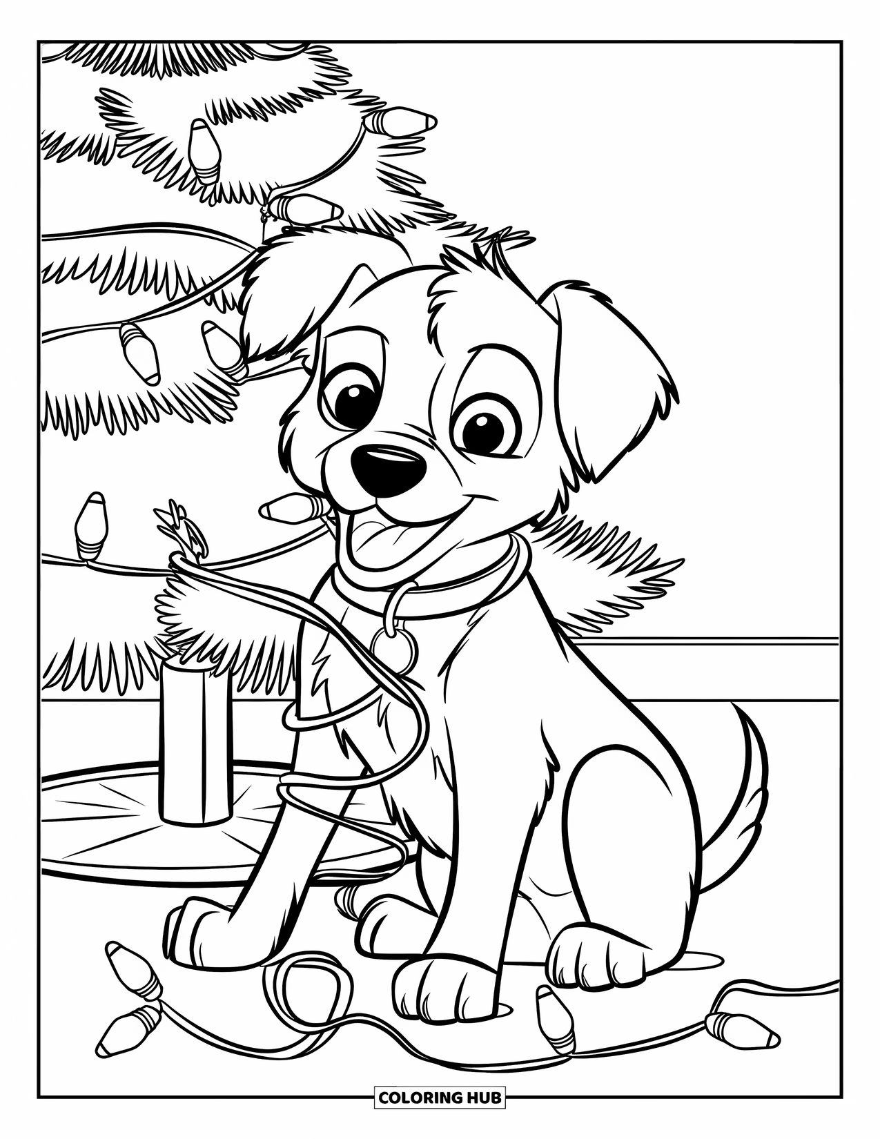 95+ Christmas Puppy Coloring Pages for Kids & Adults (Free Printable PDFs)