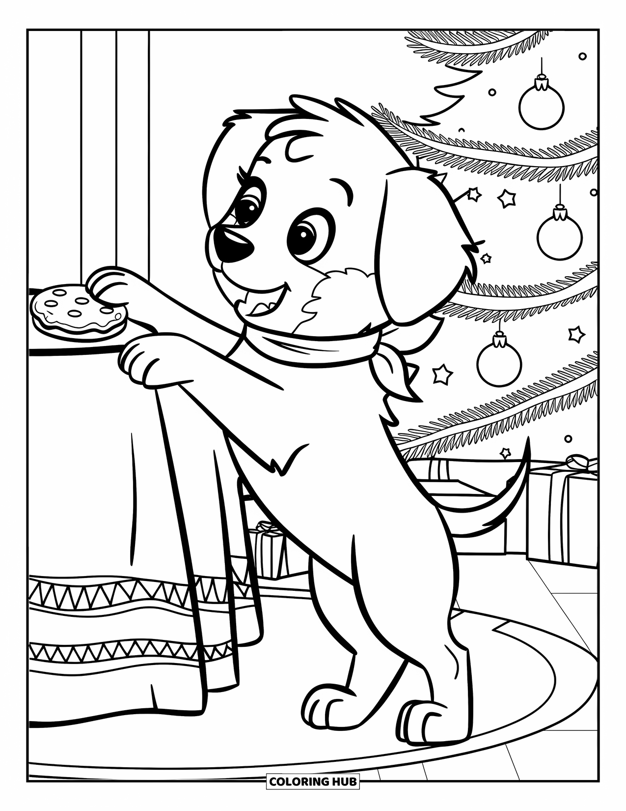 95+ Christmas Puppy Coloring Pages for Kids & Adults (Free Printable PDFs)