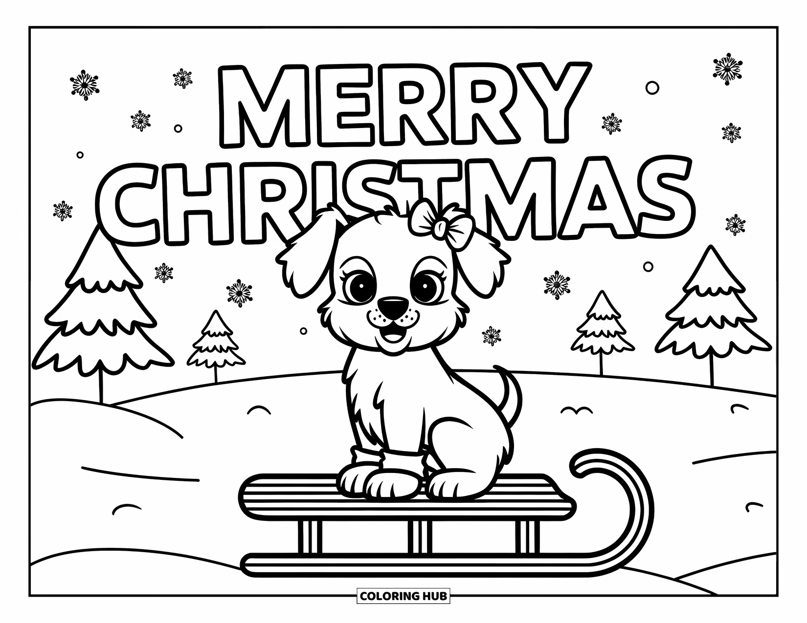 95+ Christmas Puppy Coloring Pages for Kids & Adults (Free Printable PDFs)