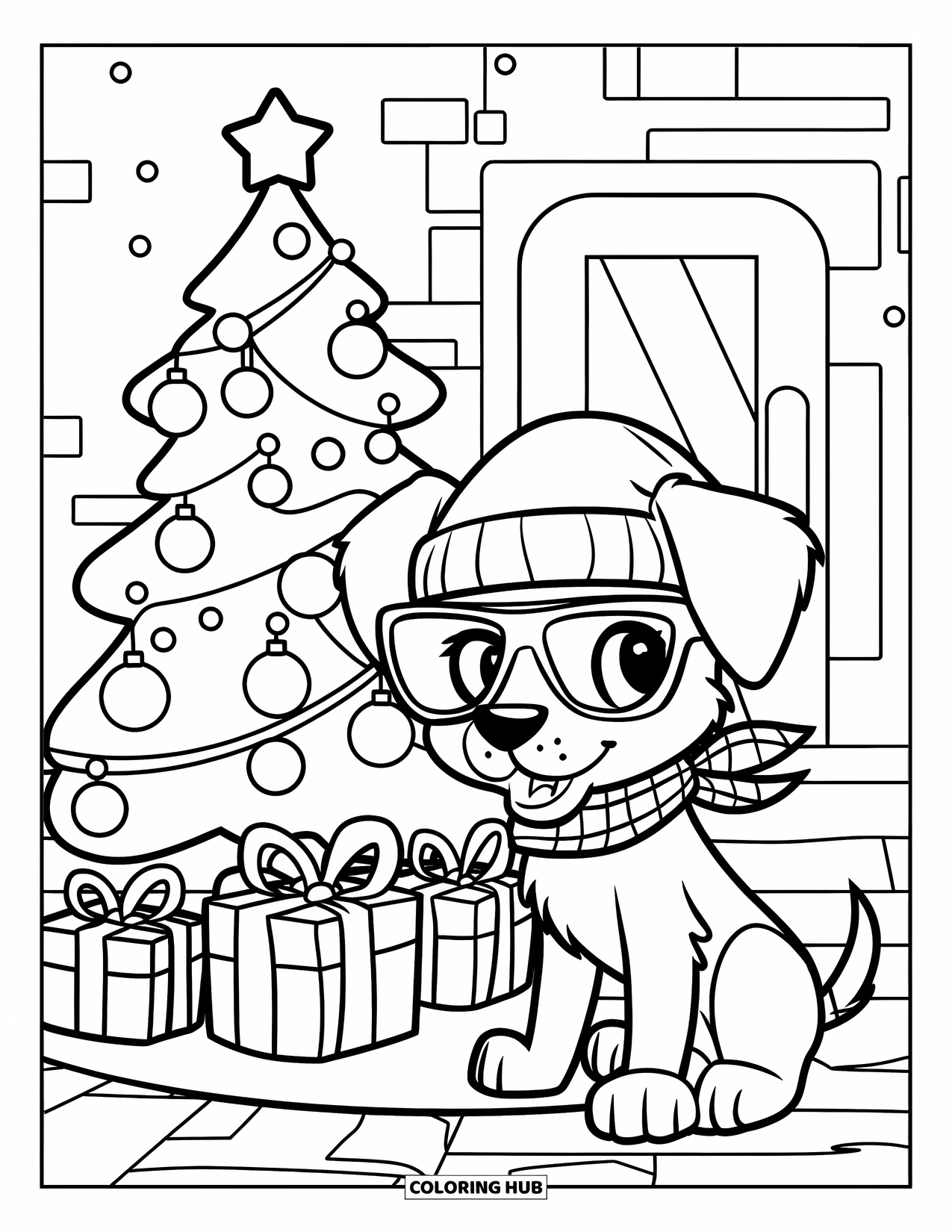 95+ Christmas Puppy Coloring Pages for Kids & Adults (Free Printable PDFs)