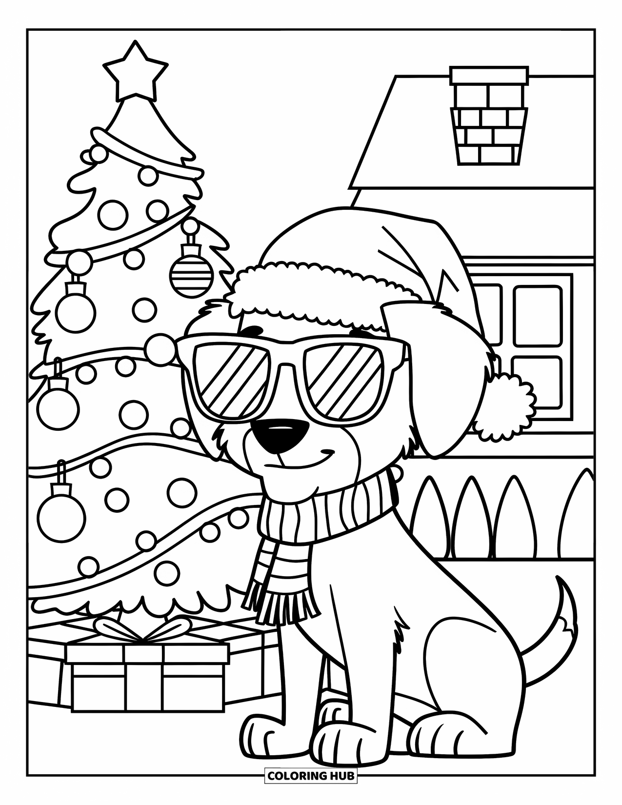 95+ Christmas Puppy Coloring Pages for Kids & Adults (Free Printable PDFs)